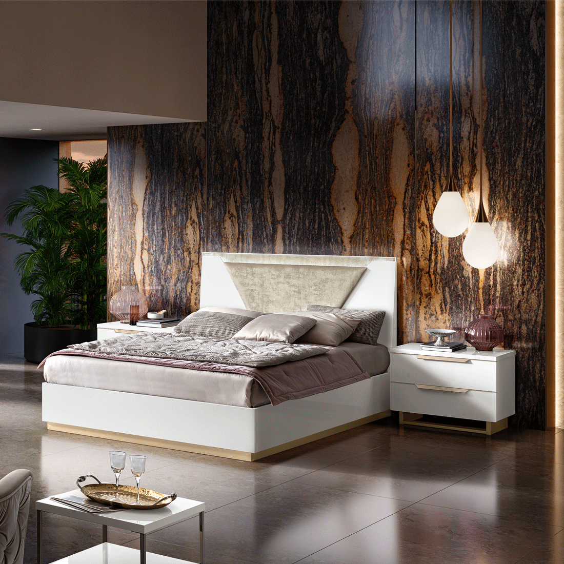 Smart White Bed by Camelgroup Italy