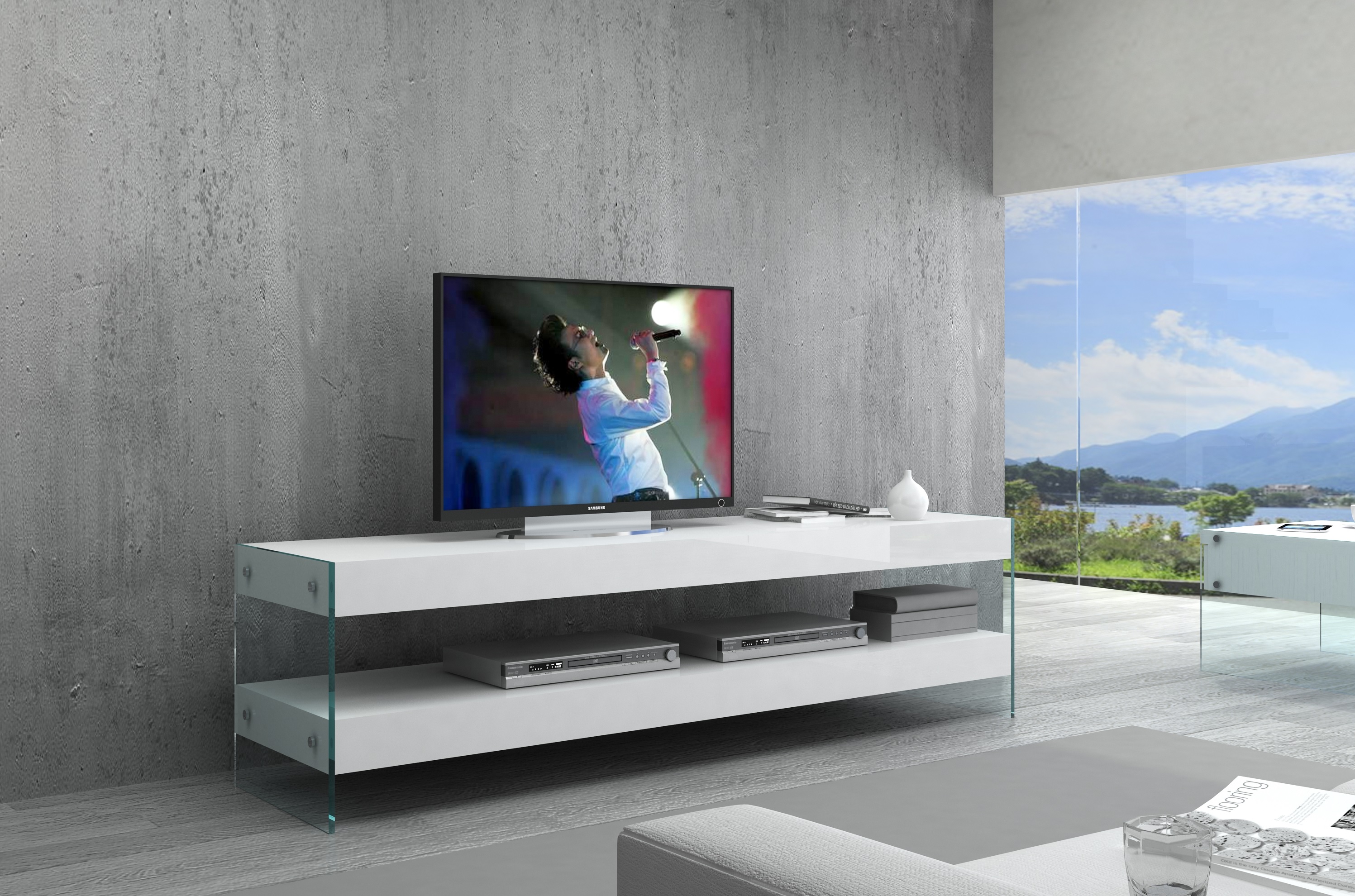 Cloud TV Base White High Gloss by J&M