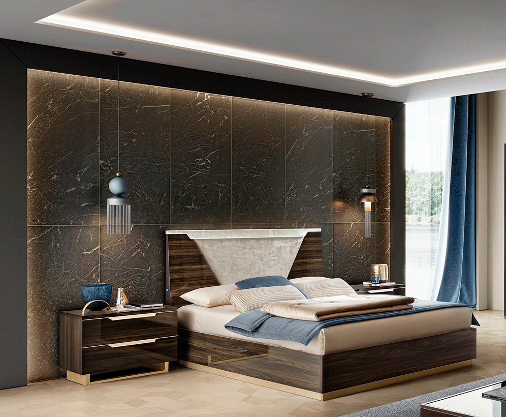 Smart Walnut Bed by Camelgroup Italy