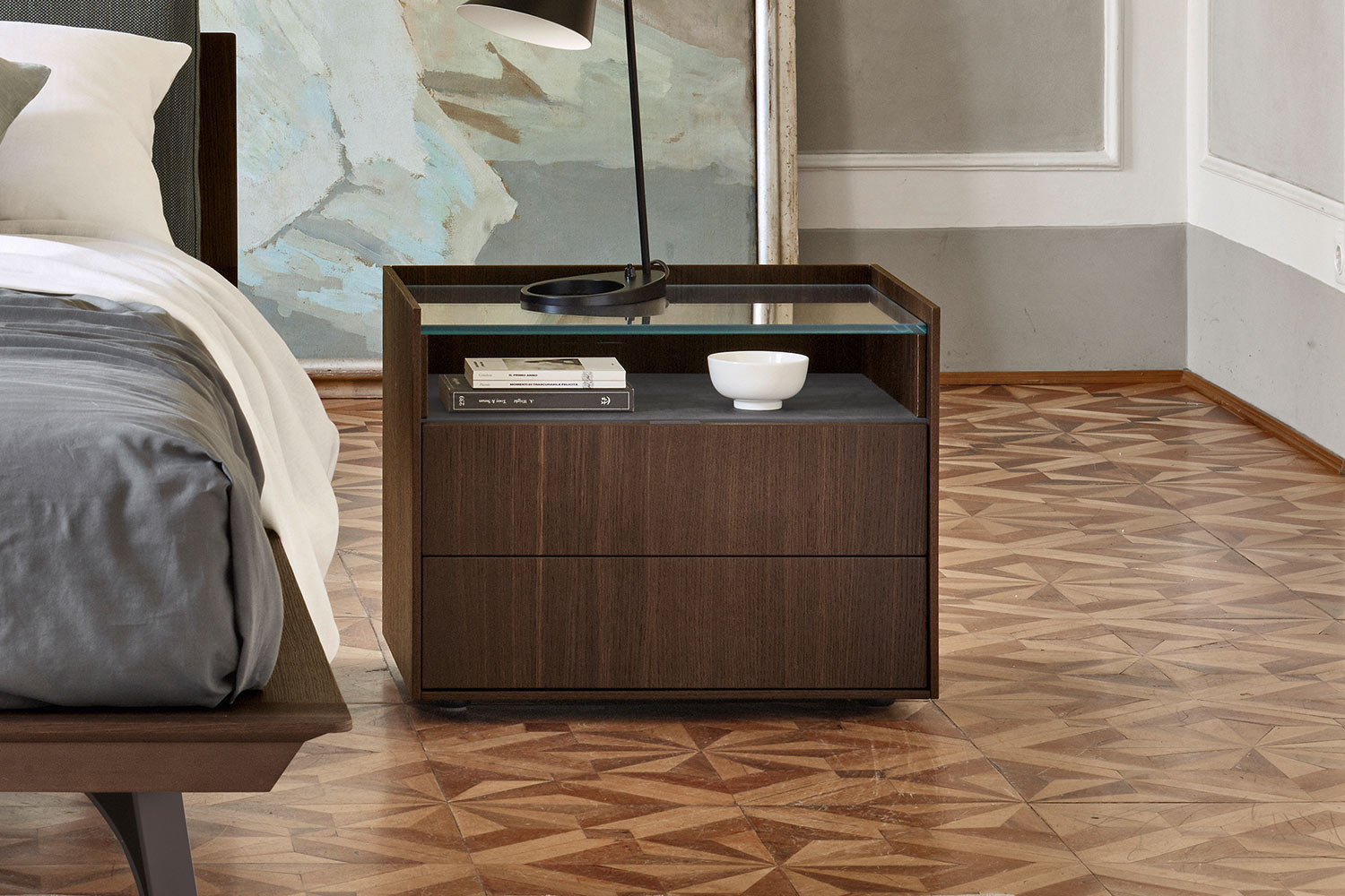 Cabaret Glass Nightstand by San Giacomo